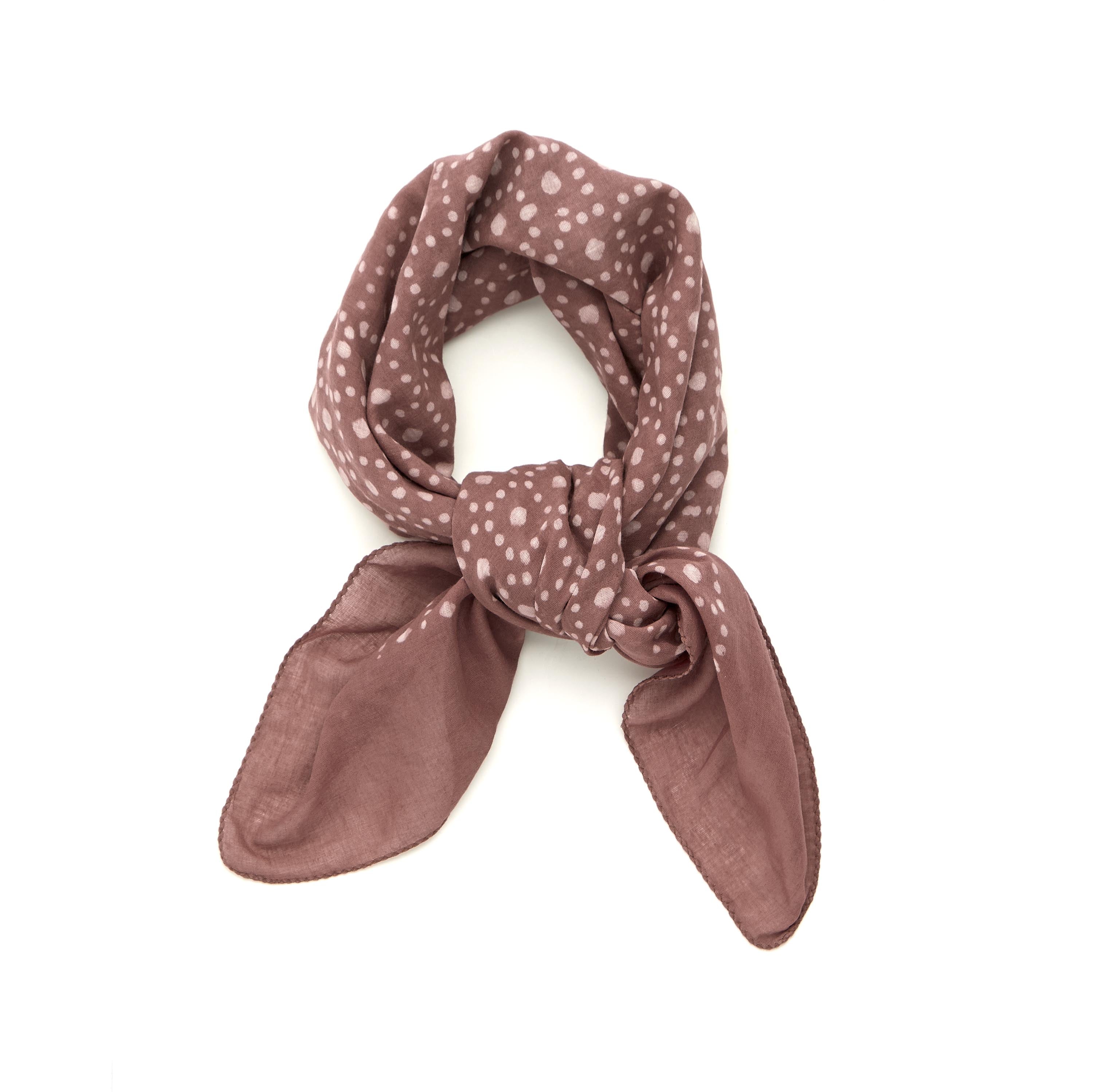 circle center-soft cocoa berry hand block printed bandana – haloandswan